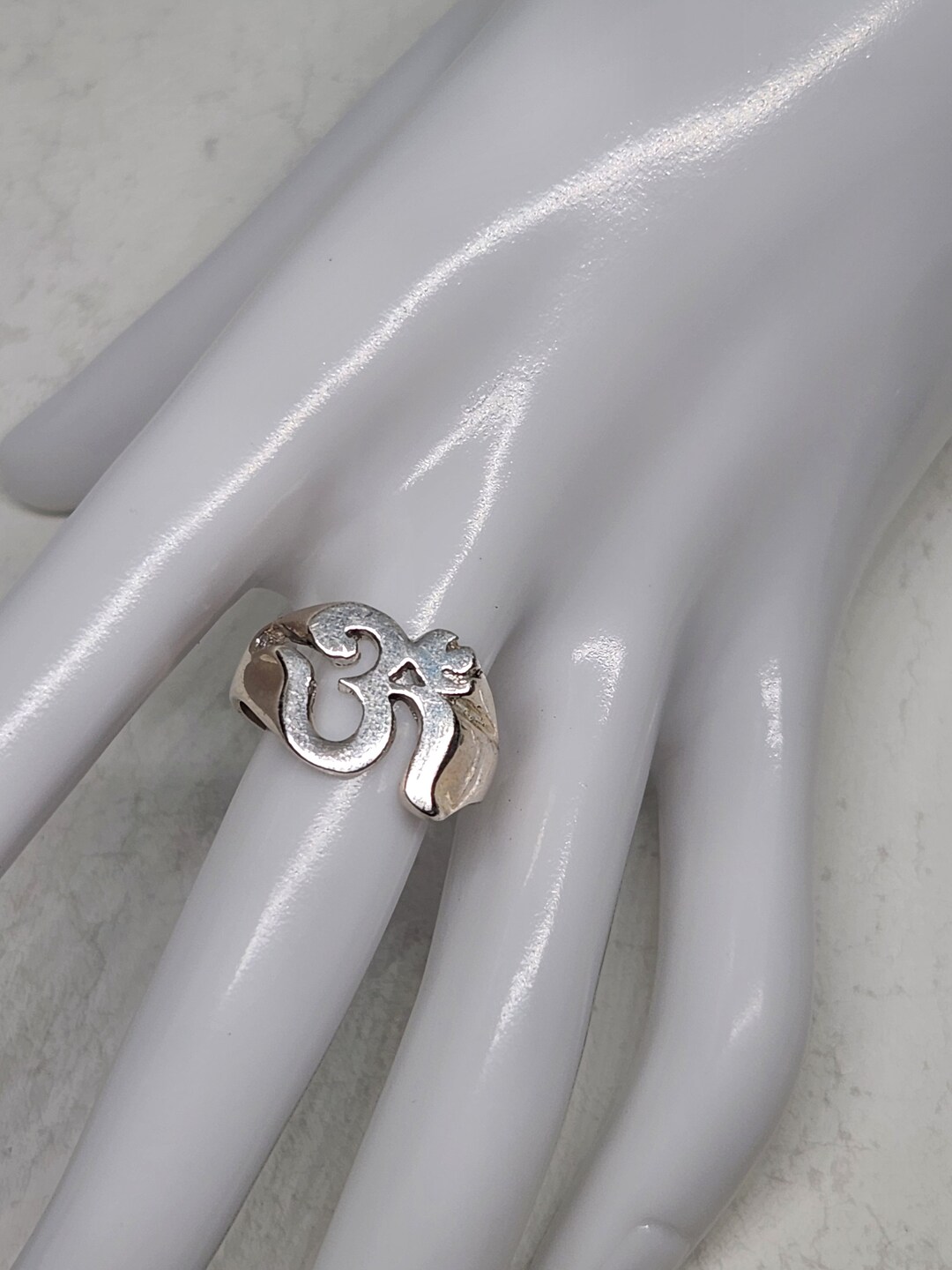 925 GENUINE Sterling Silver OM Ring, Om Symbol Ring, Religious Ring ...