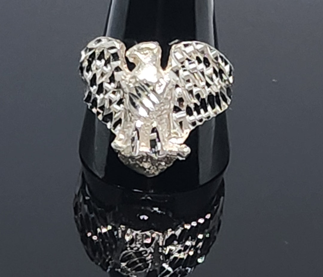 925 GENUINE Sterling Silver Eagle Ring, Silver Male Ring, Eagle Top ...