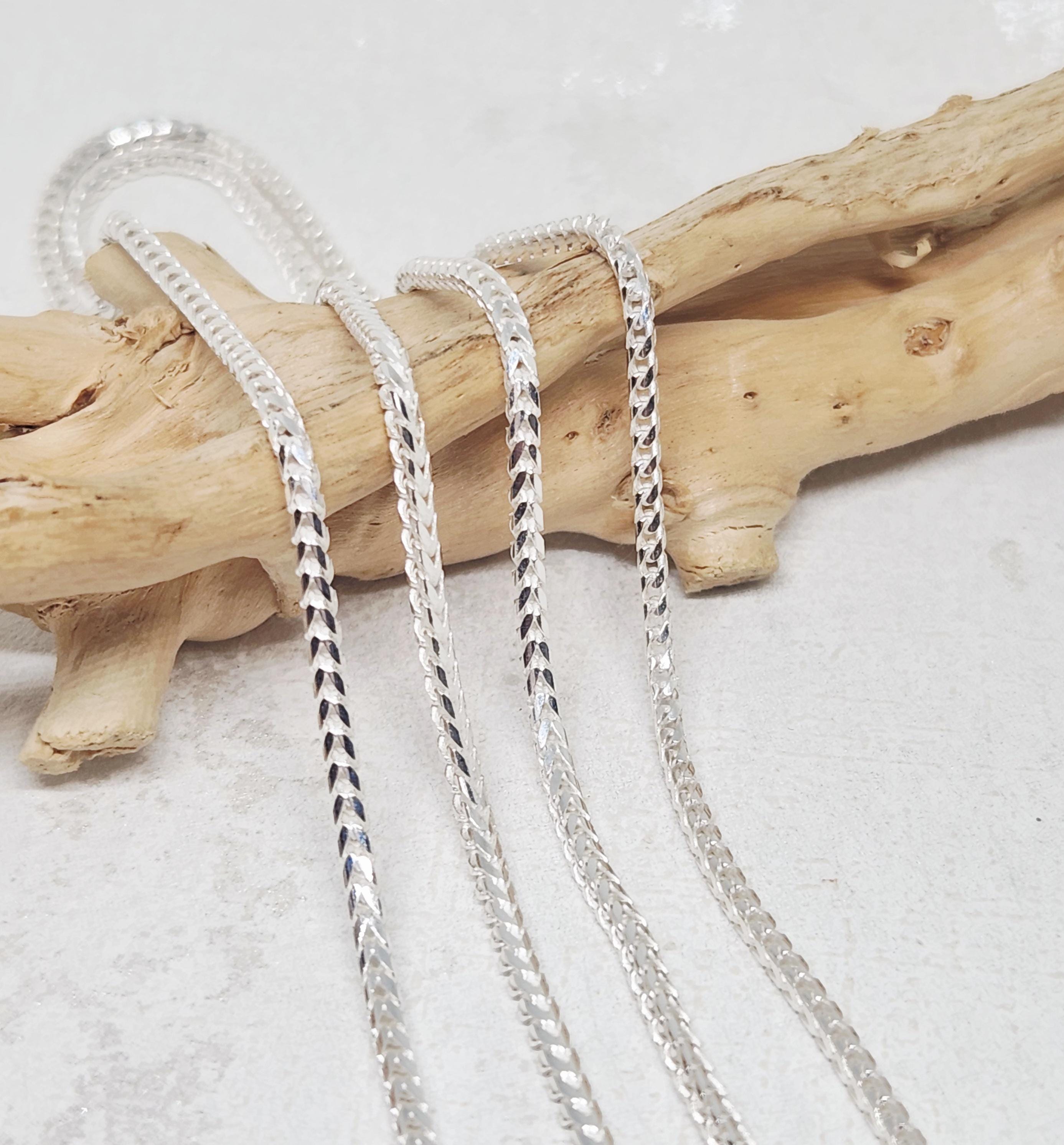 925 GENUINE Sterling Silver Franco Necklace, SOLID Silver Necklace ...