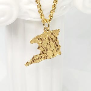 10K Yellow Gold VINTAGE Trinidad Map Pendant, Gold Trinidad Map, Gold ...
