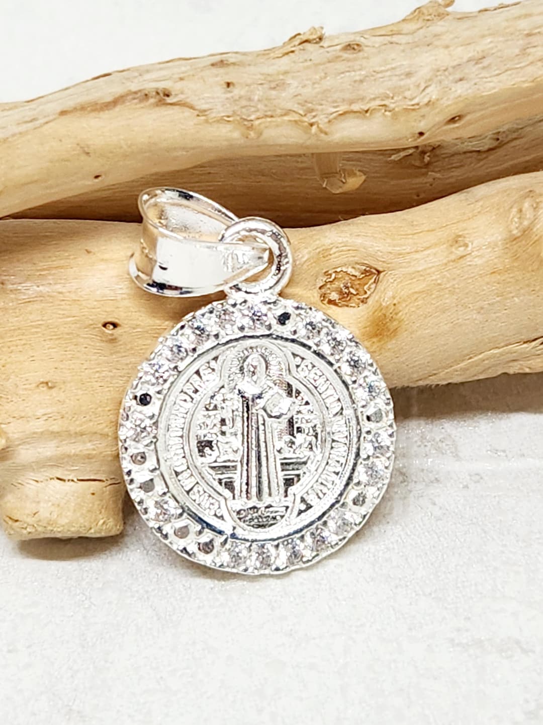 925 GENUINE Sterling Silver Medallion Charm, St. Benedict Medal Charm ...