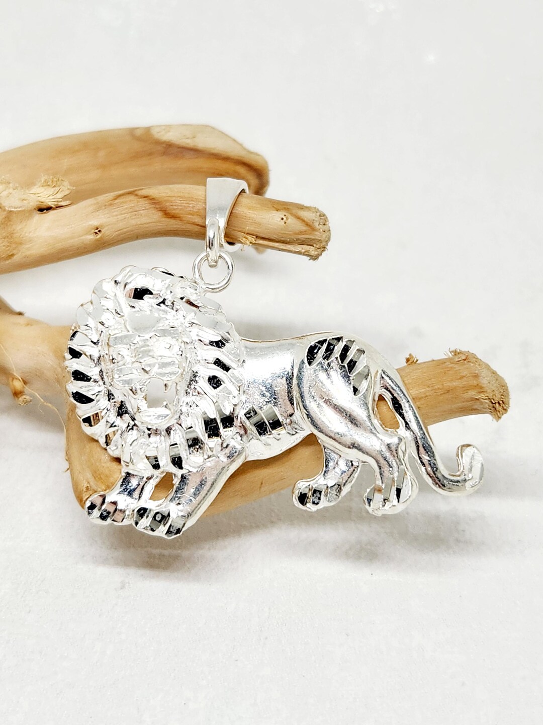 925 GENUINE Sterling Silver Large Lion Pendant, Leo Pendant, Silver ...