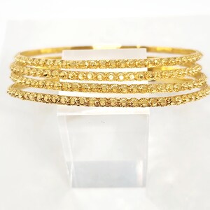 10K Yellow Gold VINTAGE Bangles, Gold Jingles, Gold Filigree Bangle ...