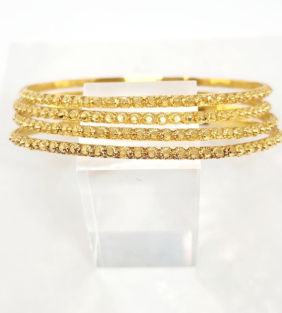 10K Yellow Gold VINTAGE Bangles, Gold Jingles, Gold F… - Gem