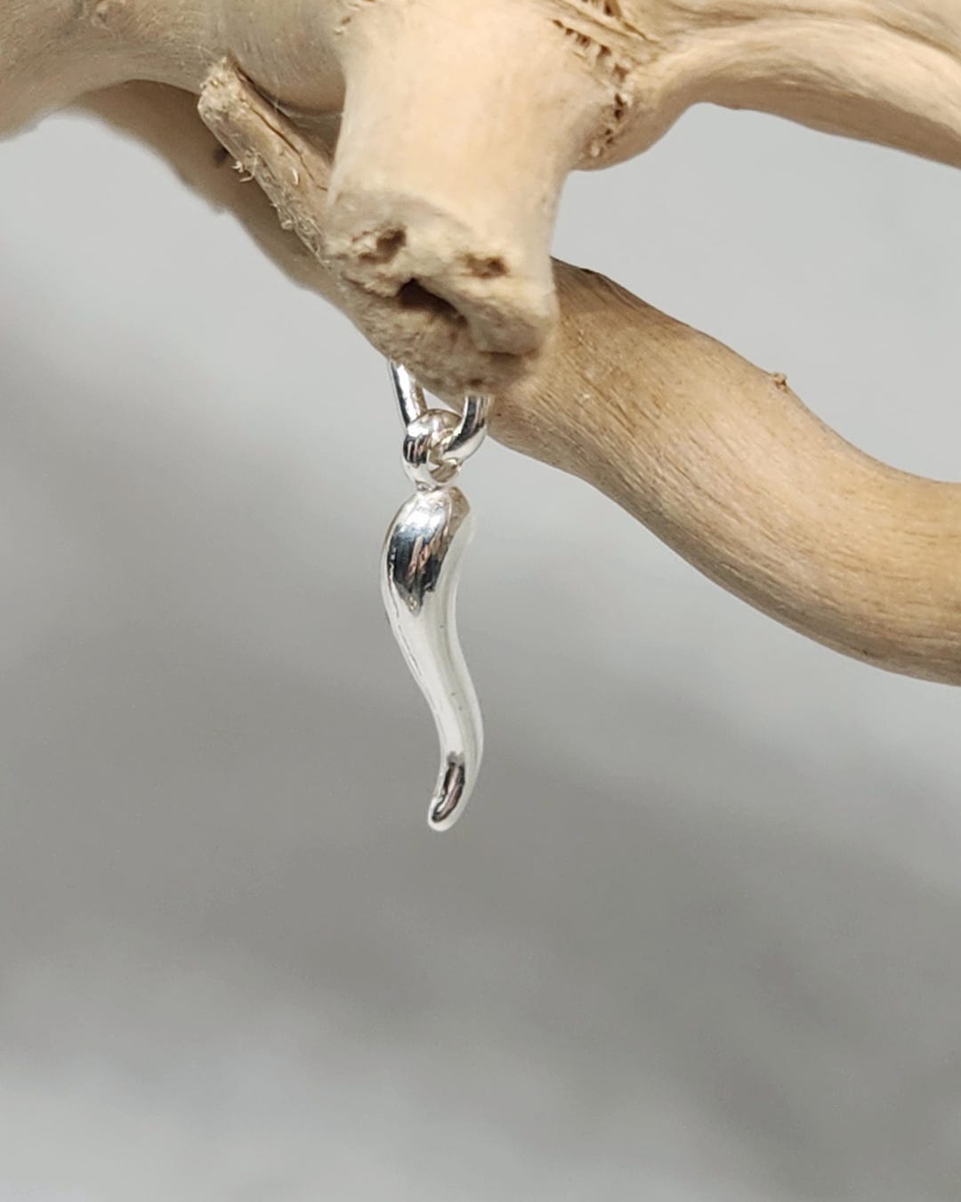 925 GENUINE Sterling Silver TINY Italian Horn Charm, Silver Cornicello ...
