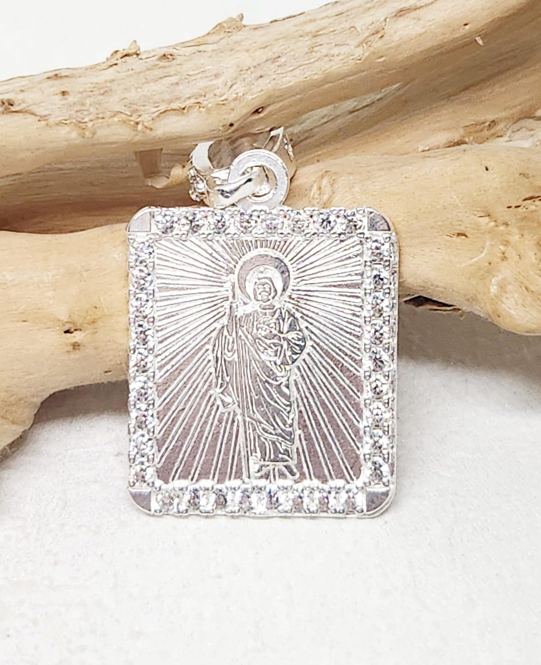925 GENUINE STERLING SILVER St. Jude Medallion, Religious Charm, Silver ...