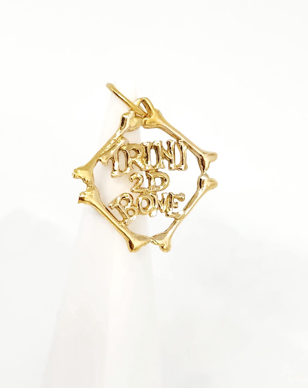 10K Yellow Gold VINTAGE 'trini 2 D Bone' Pendant, Gold Trinidad Pendant ...
