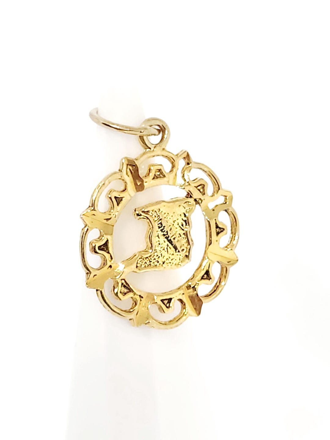10K Yellow Gold VINTAGE Trinidad Map Pendant, Gold Trinidad Charm, West ...