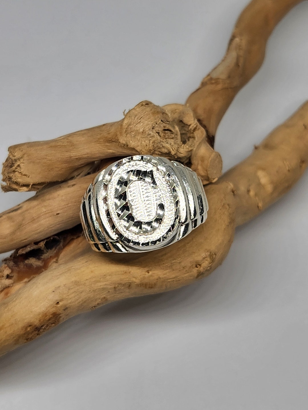 925 GENUINE Sterling Silver Letter Ring, Silver Male Ring, Silver ...