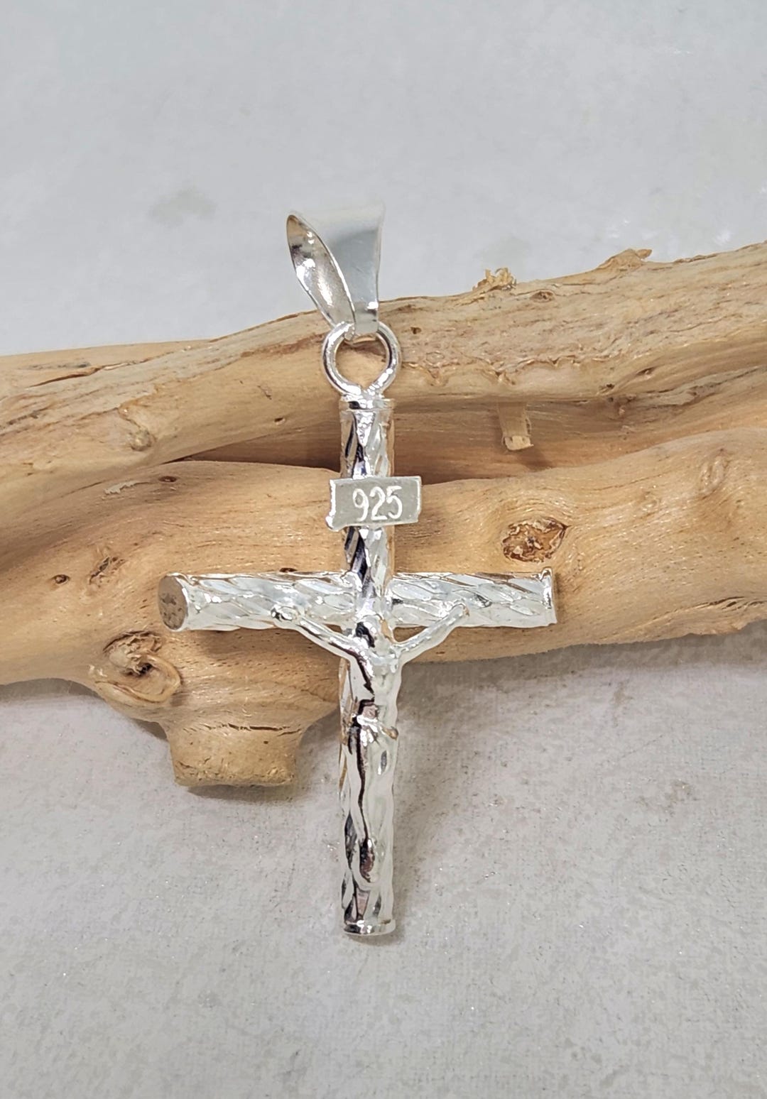 925 GENUINE Sterling Silver Cross Charm, Silver Crucifix Charm, Silver ...