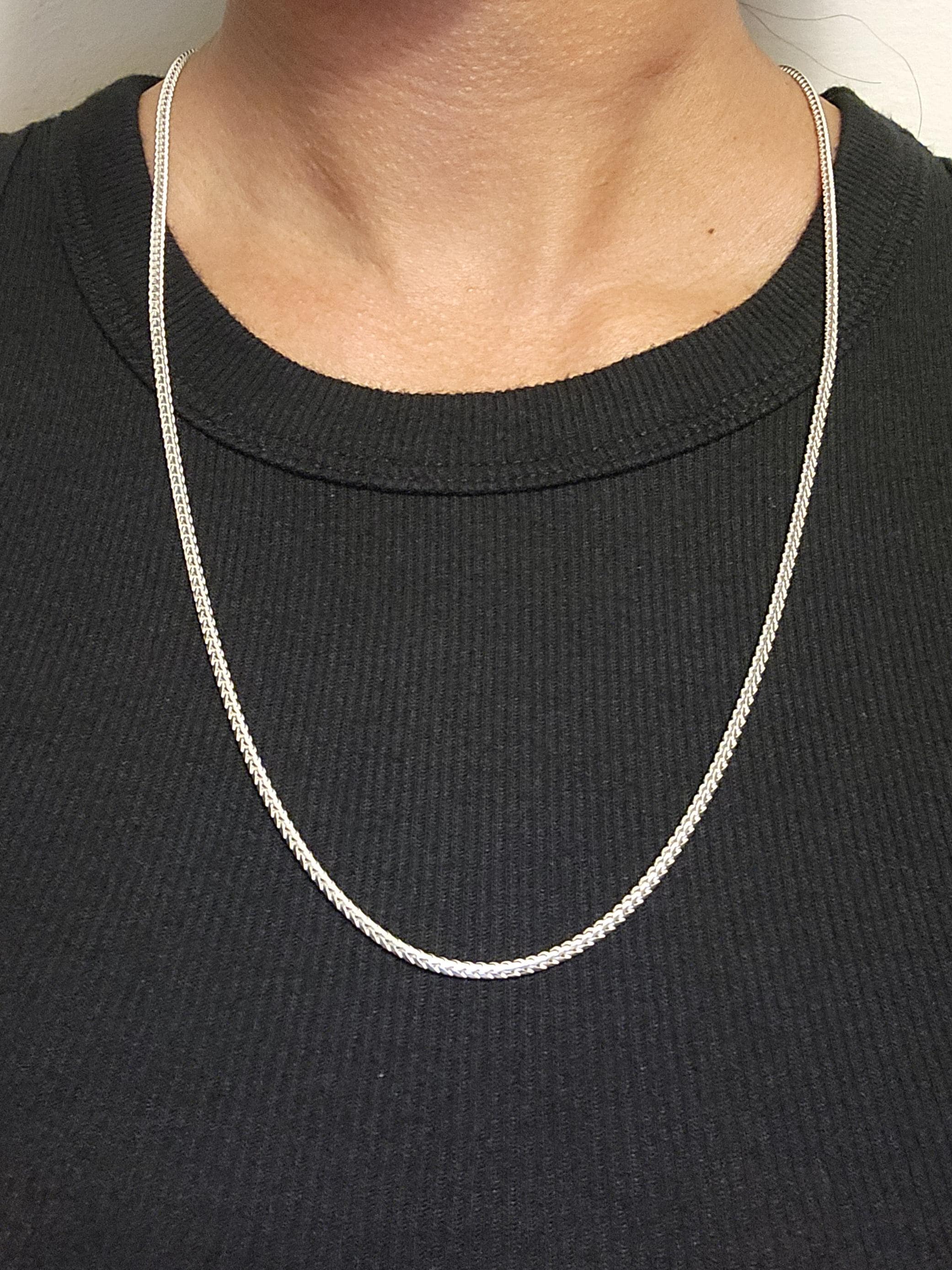 925 GENUINE Sterling Silver Franco Necklace, SOLID Silver Necklace ...