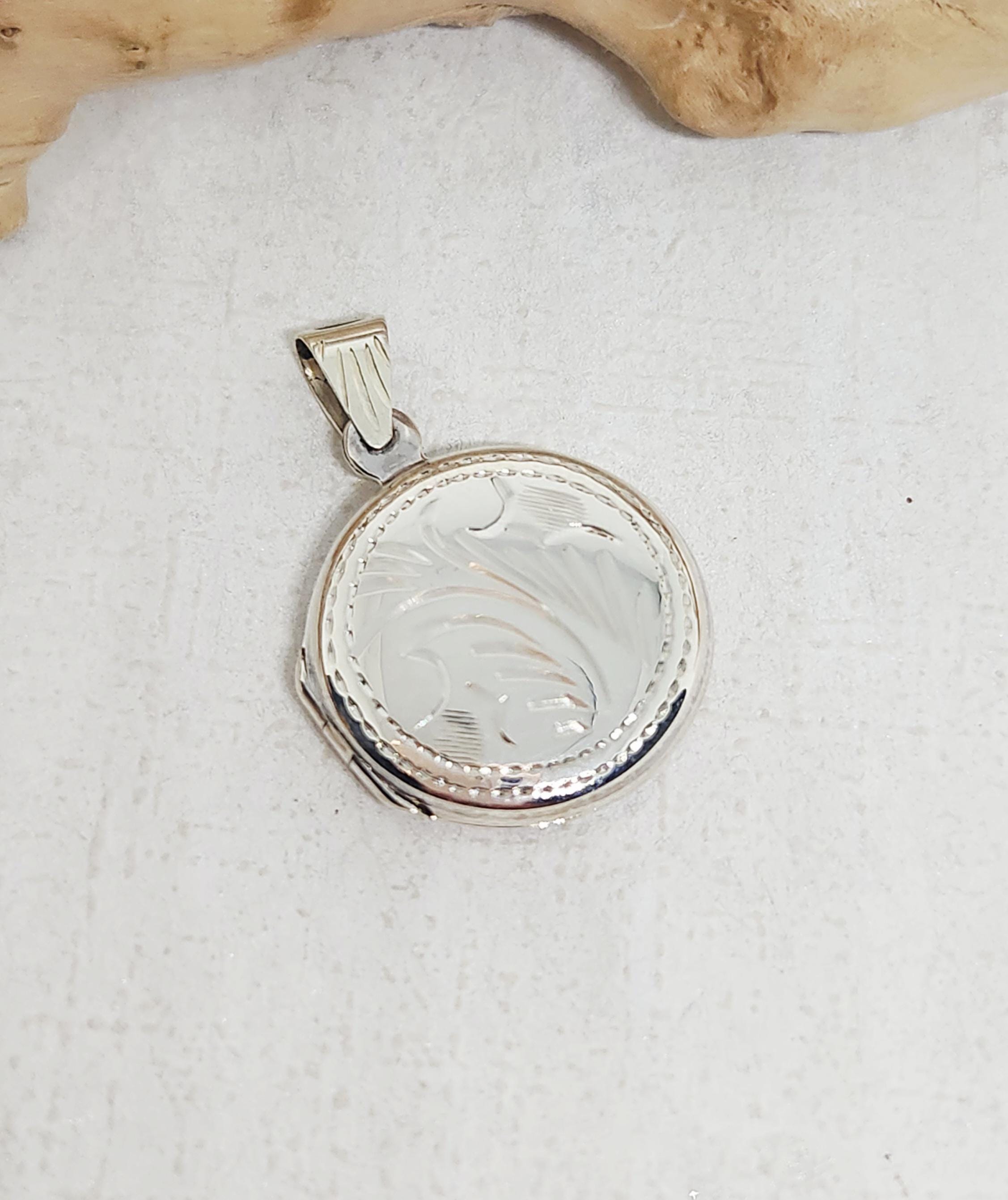 925 GENUINE STERLING SILVER Locket, Silver Circle Charm, Silver Round ...