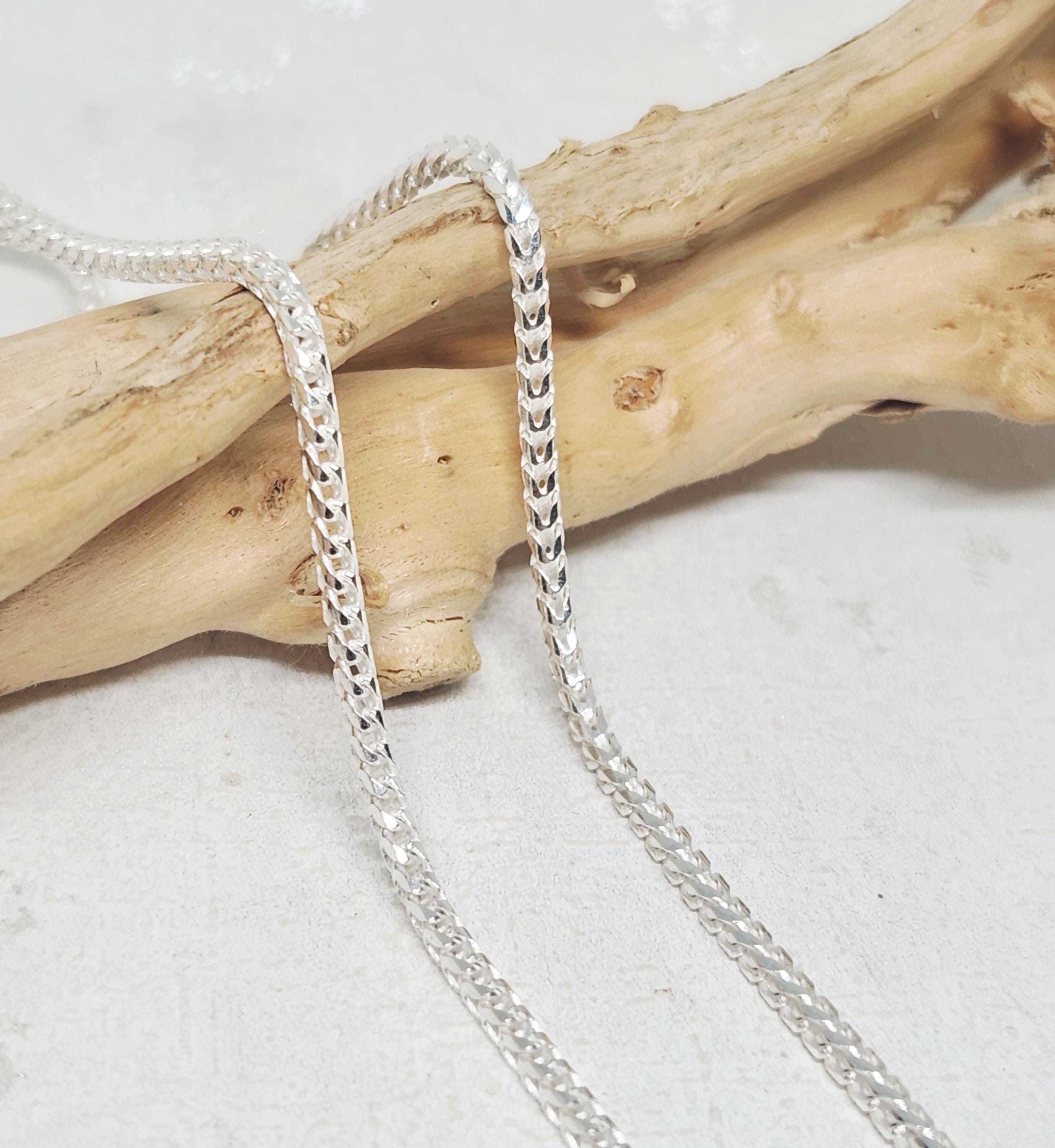 925 GENUINE Sterling Silver Franco Necklace, SOLID Silver Necklace ...