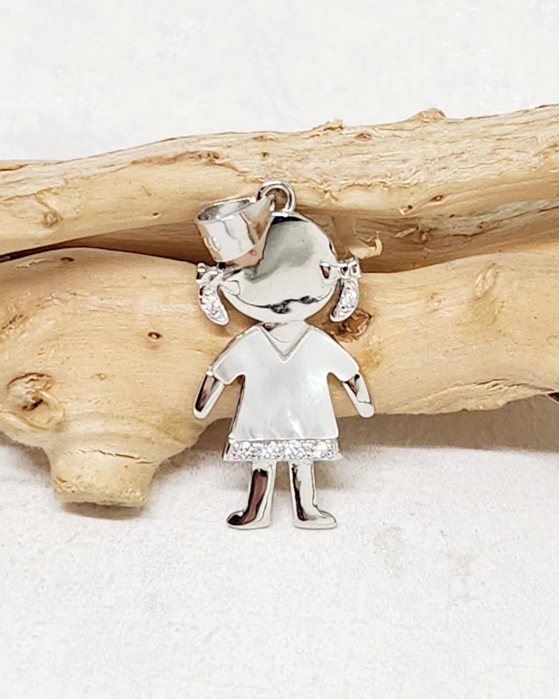 925 Genuine Sterling Silver Child Pendant, Silver Boy Charm, Silver ...