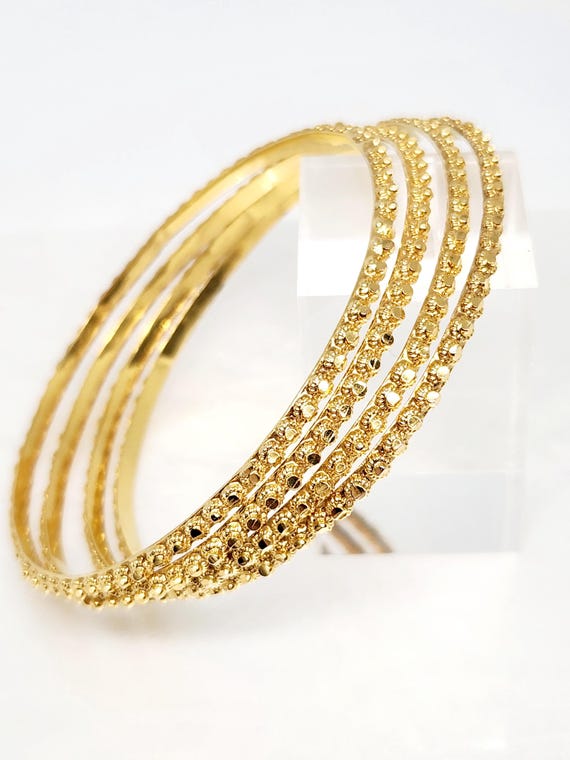 10K Yellow Gold VINTAGE Bangles, Gold Jingles, Gold F… - Gem