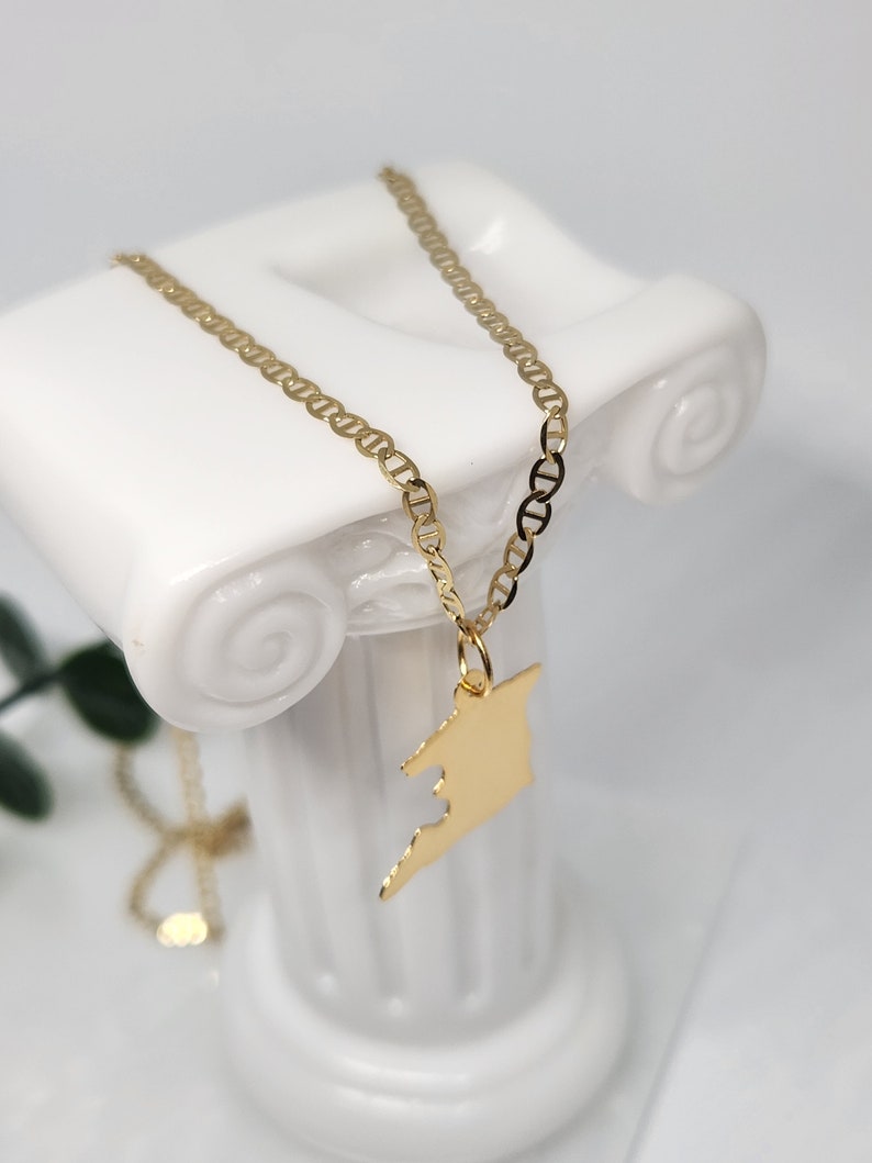 10K Genuine Gold Map Pendant, Gold Trinidad Map Pendant, Gold Embossed ...