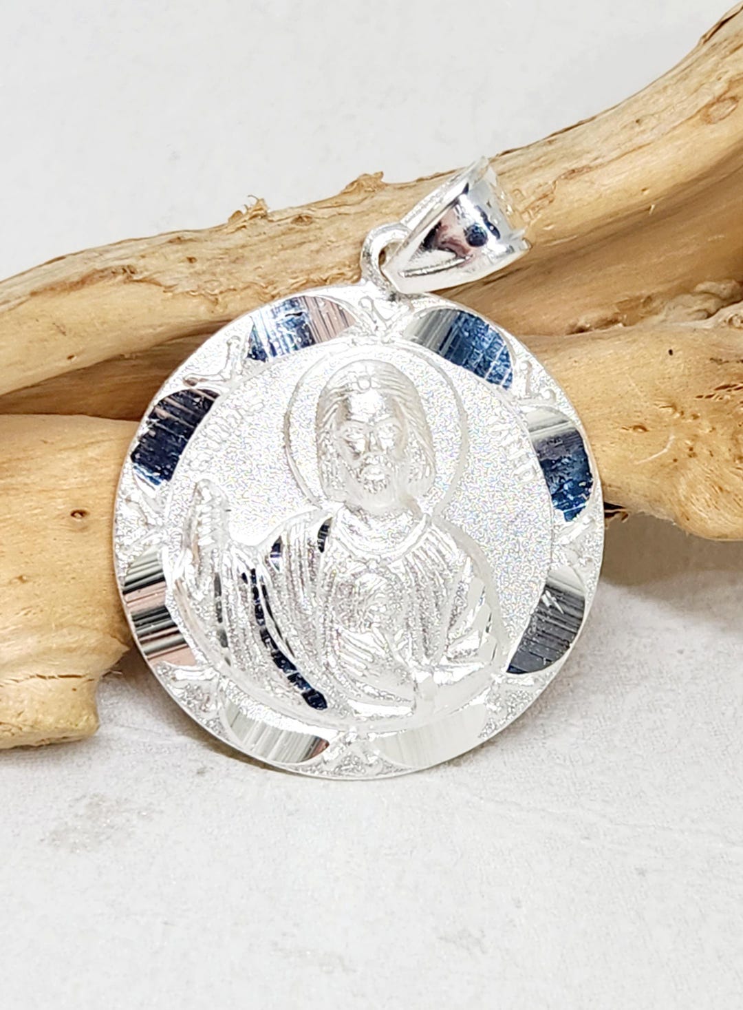 925 GENUINE STERLING SILVER St. Jude Medallion, Religious Charm, Silver ...