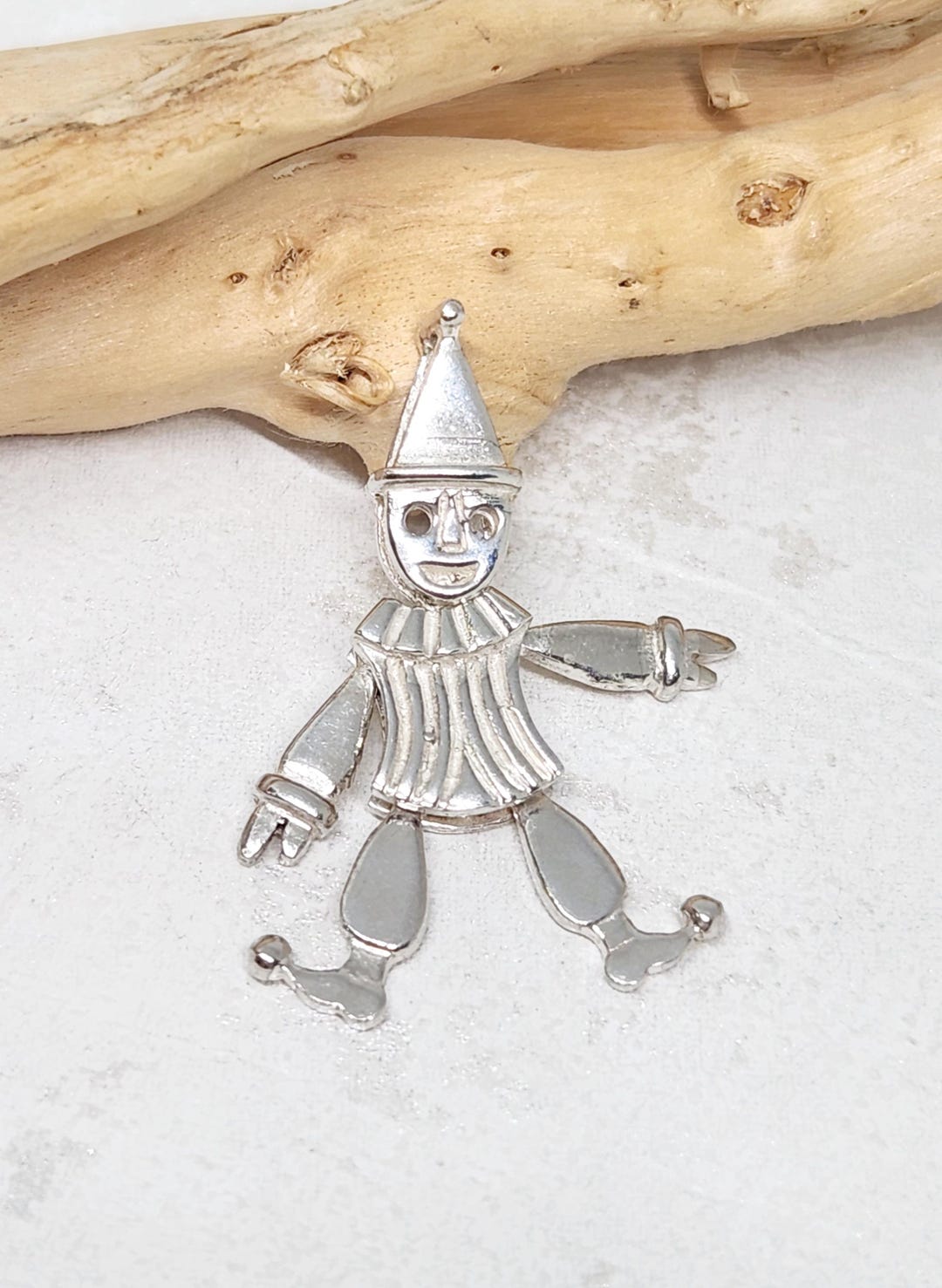 925 Genuine Sterling Silver Clown Pendant, Silver Boy Charm, Silver Man ...