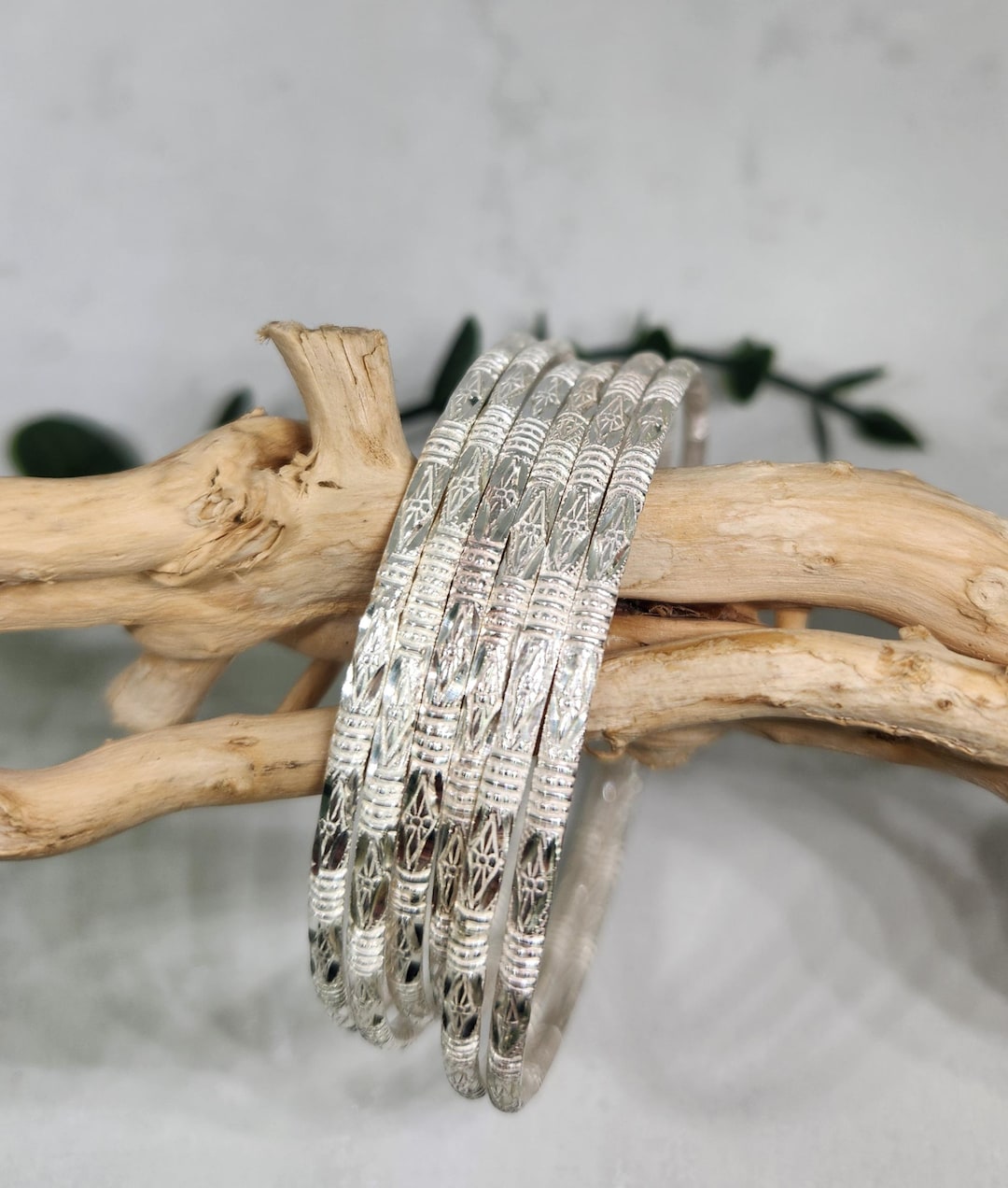 925 GENUINE Sterling Silver SOLID Bangles, Silver Patterned Jingles ...