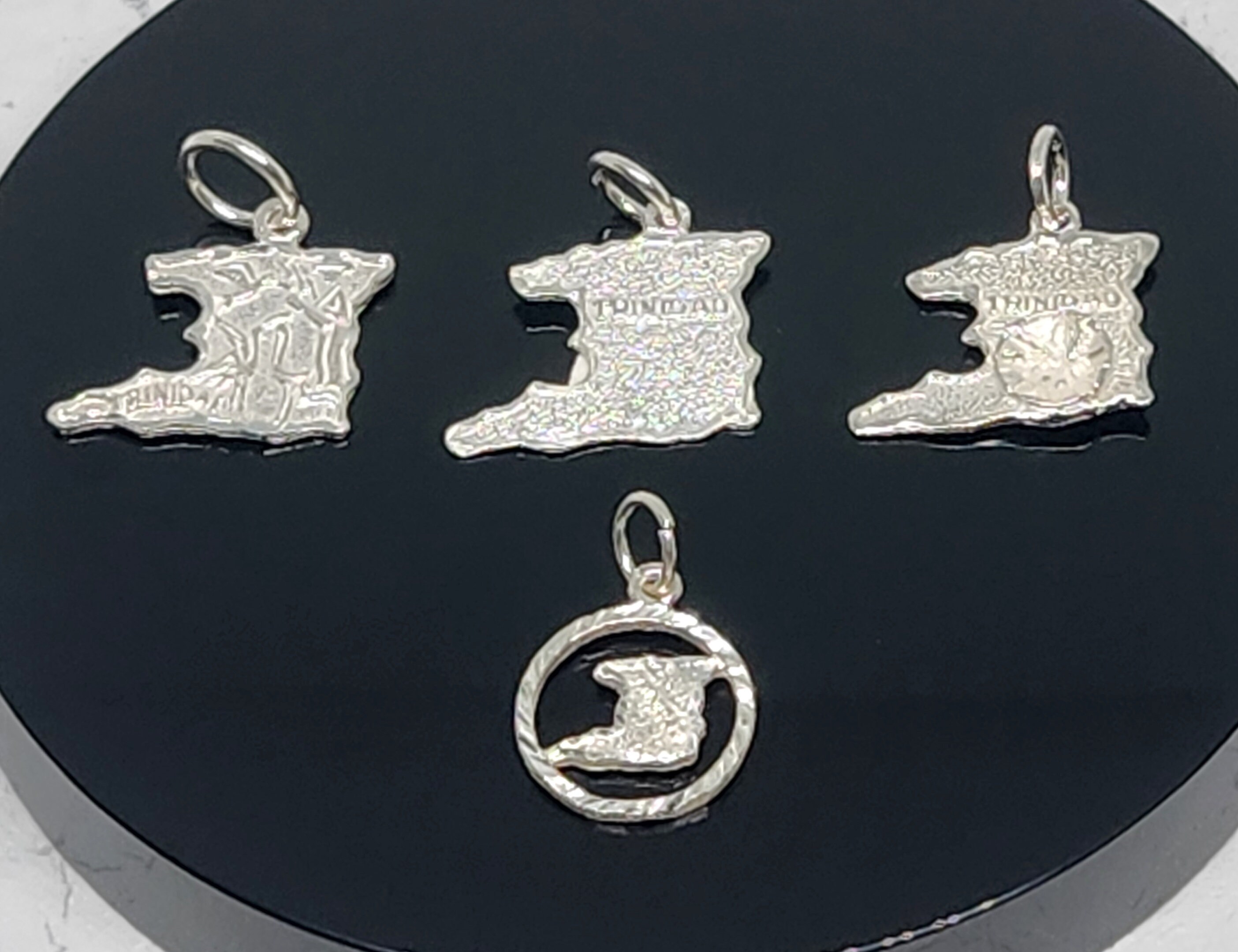 925 Genuine Sterling Silver Trinidad Map Pendant, Trinidad Pendant ...