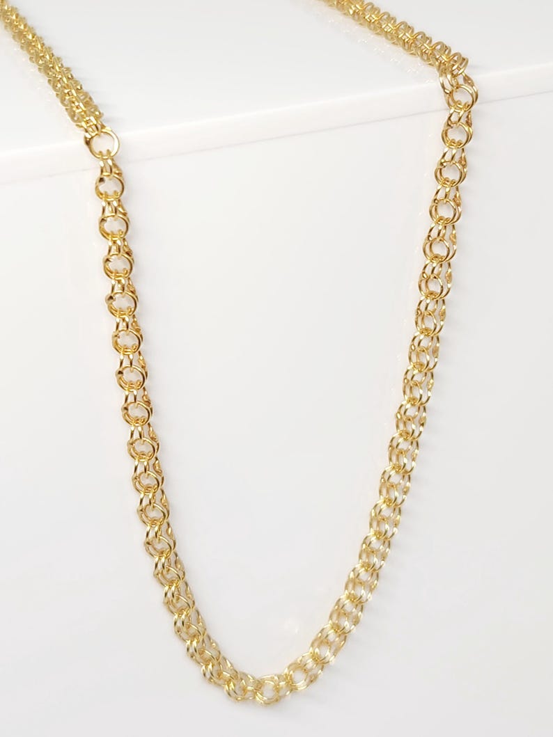 10K Yellow Gold Handmade Chain, Gold Spanish Link Chain, Caribbean ...