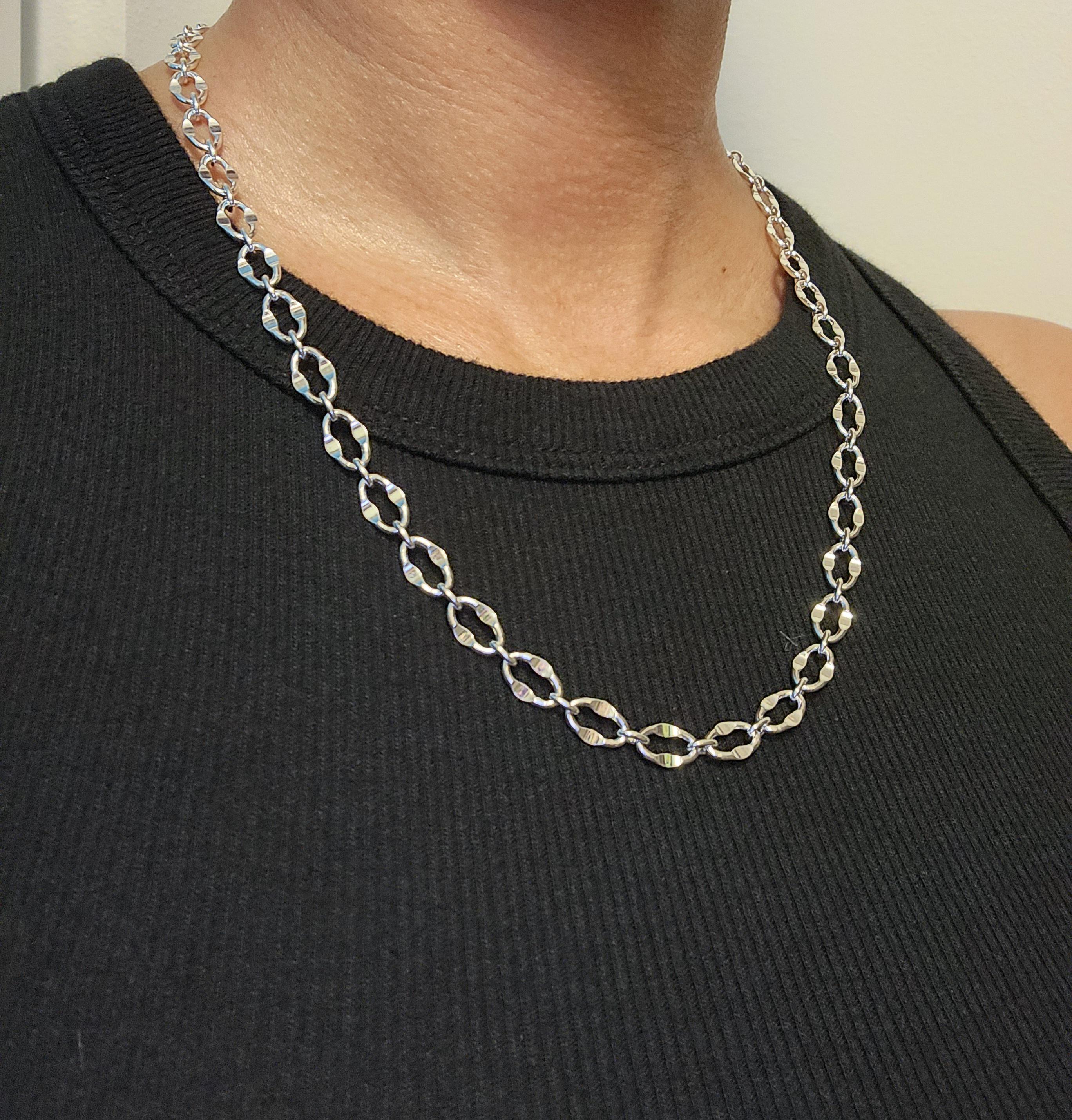 925 GENUINE Sterling Silver Oval Necklace, Oval Patterned Necklace ...