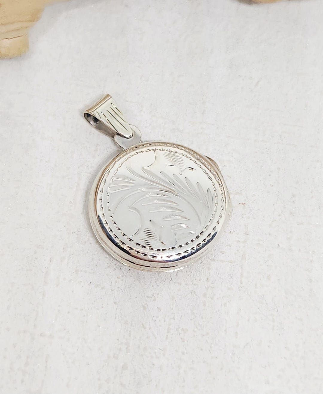925 GENUINE STERLING SILVER Locket, Silver Circle Charm, Silver Round ...