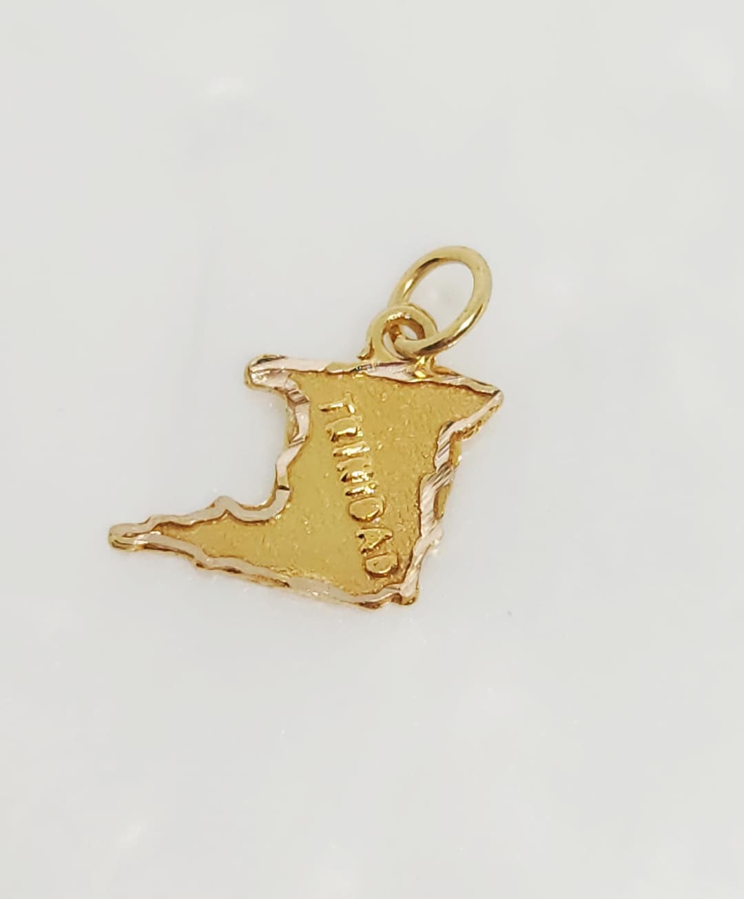 10K Yellow Gold Small Map Charm, Miniature Gold Trinidad Map, Gold ...