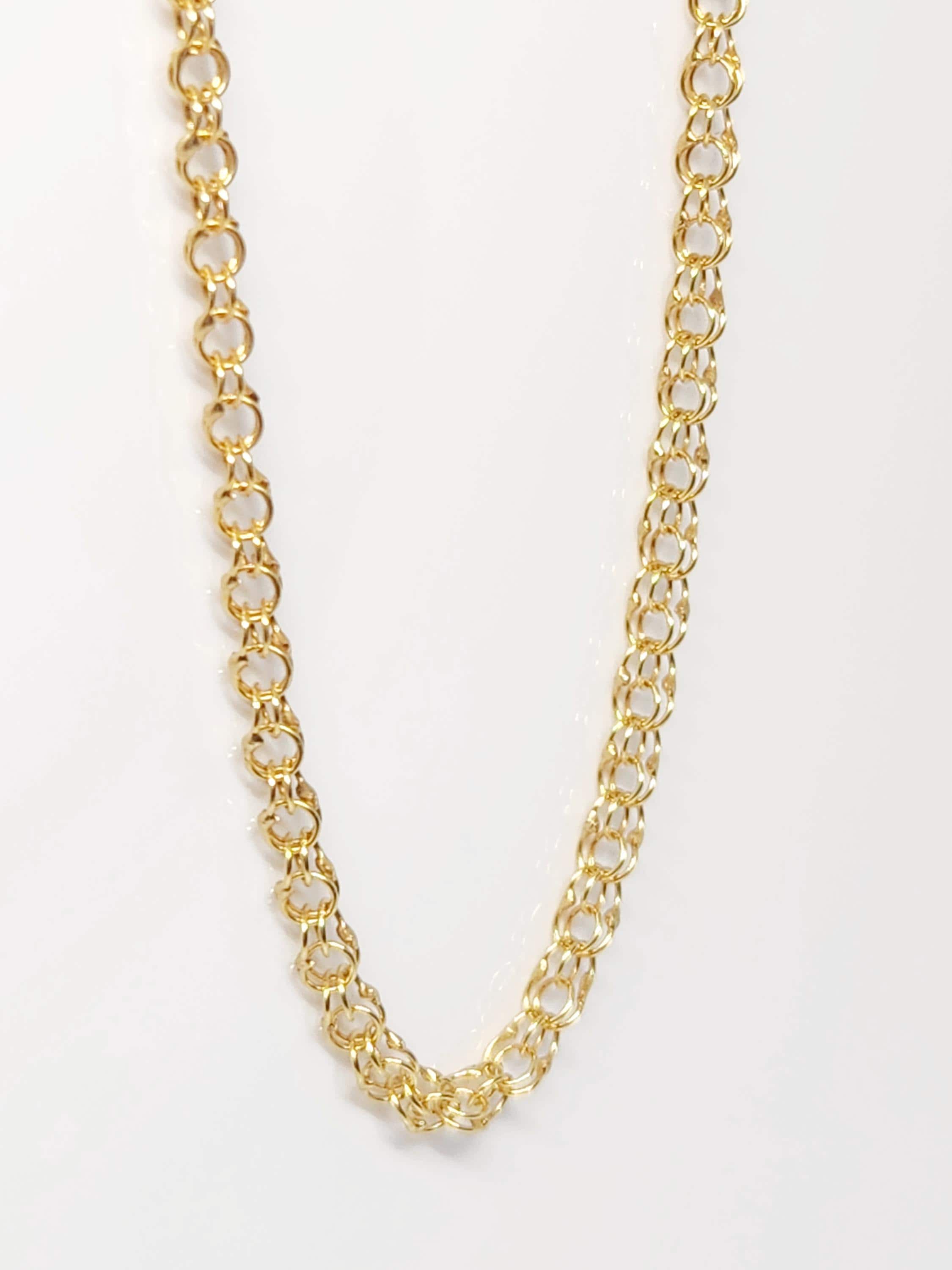 10K Yellow Gold Handmade Chain, Gold Spanish Link Chain, Caribbean ...