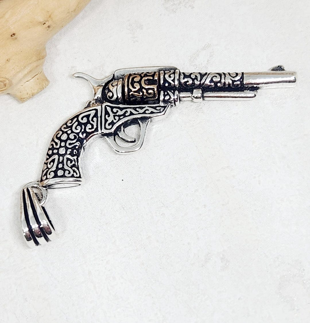 925 GENUINE Sterling Silver Pistol, Solid Silver Gun Charm, Silver ...