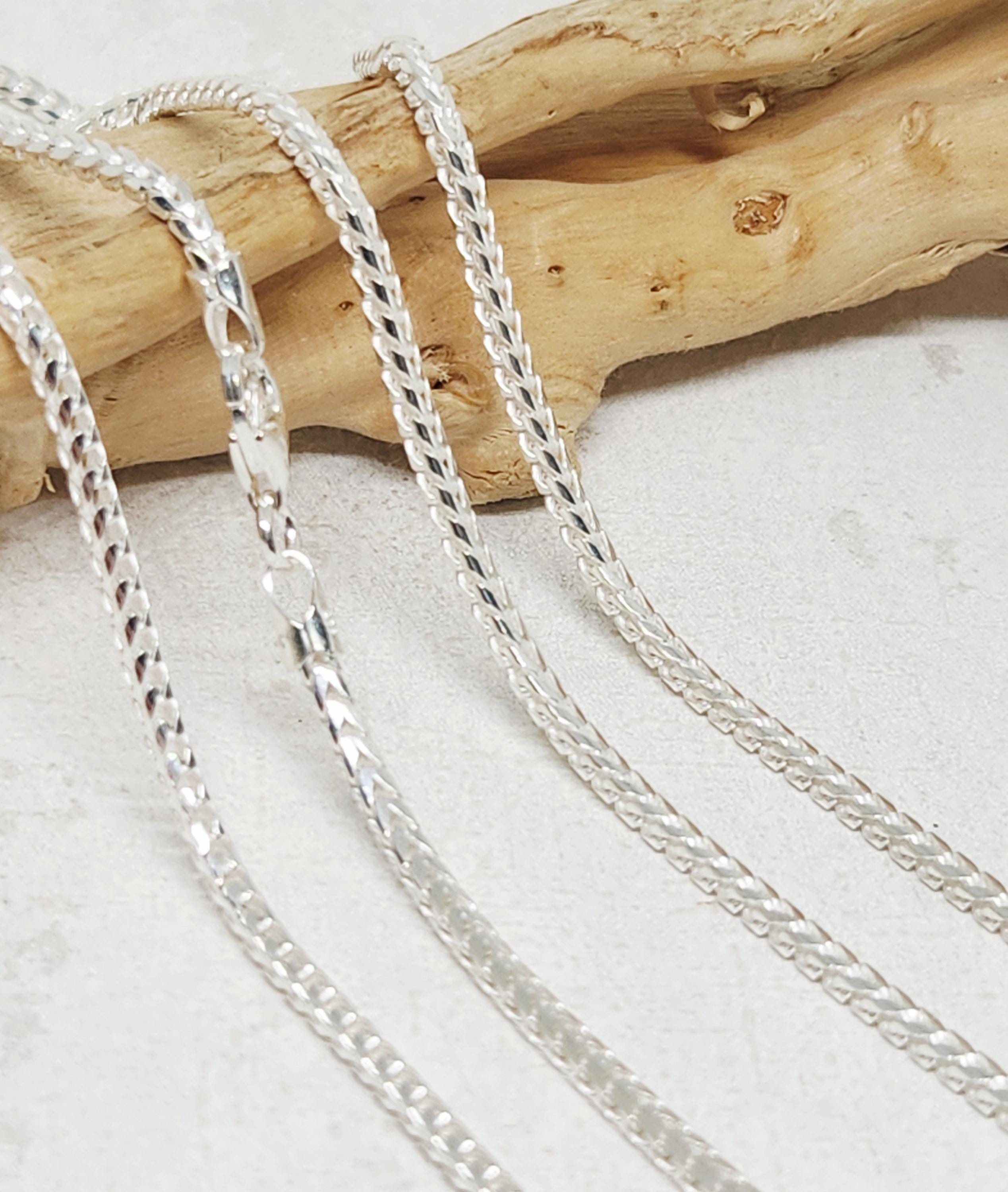 925 GENUINE Sterling Silver Franco Necklace, SOLID Silver Necklace ...