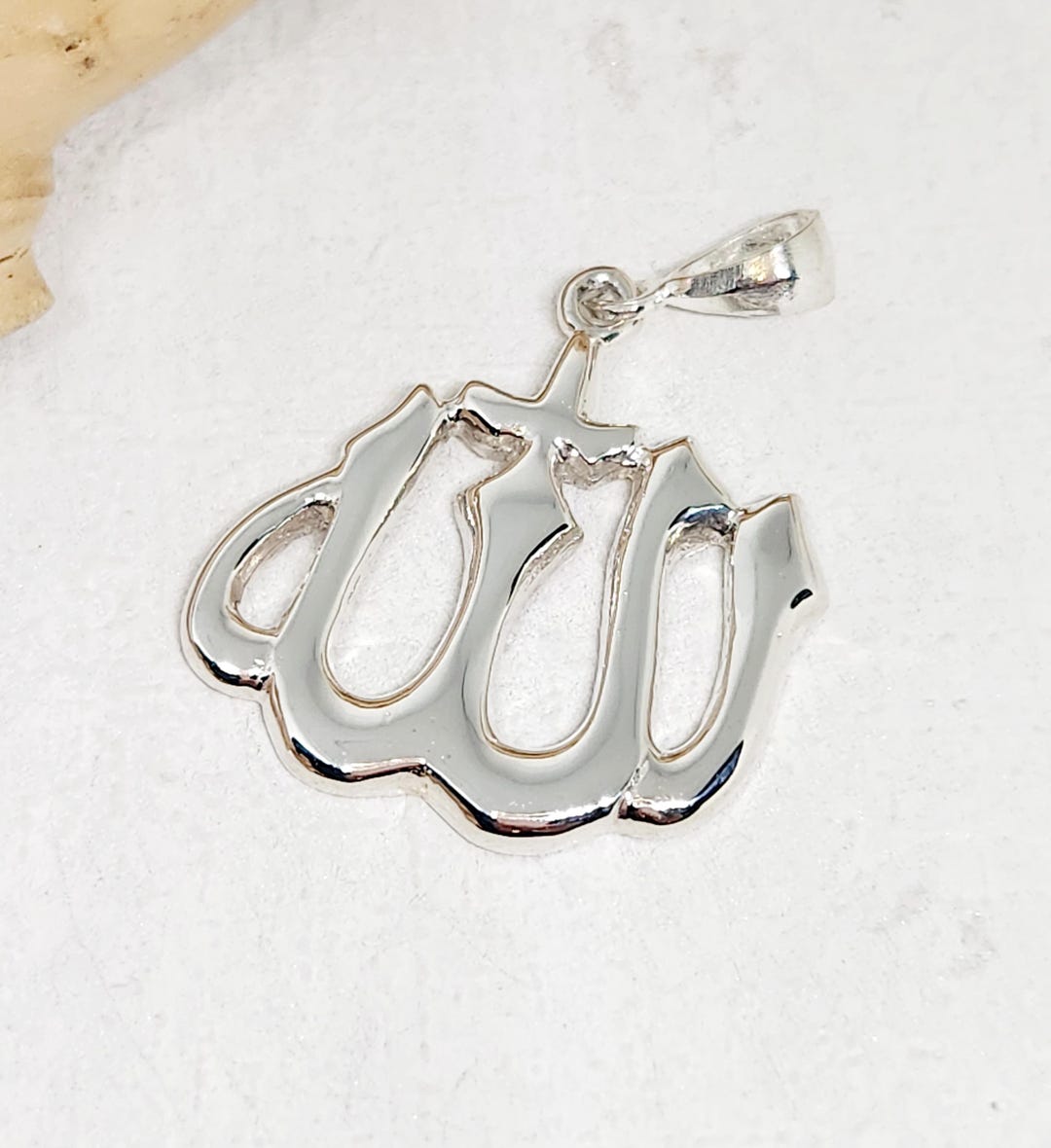 925 GENUINE Sterling Silver Allah Pendant, Solid Allah Charm, Silver ...