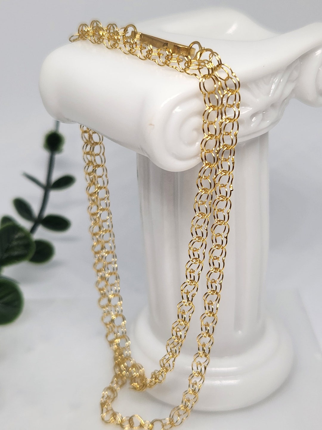 10K Genuine Gold Handmade Link Chain, Gold Spanish Link Chain ...