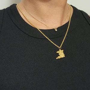 10K Yellow Gold VINTAGE Trinidad Map Pendant, Gold Trinidad Map, Gold ...