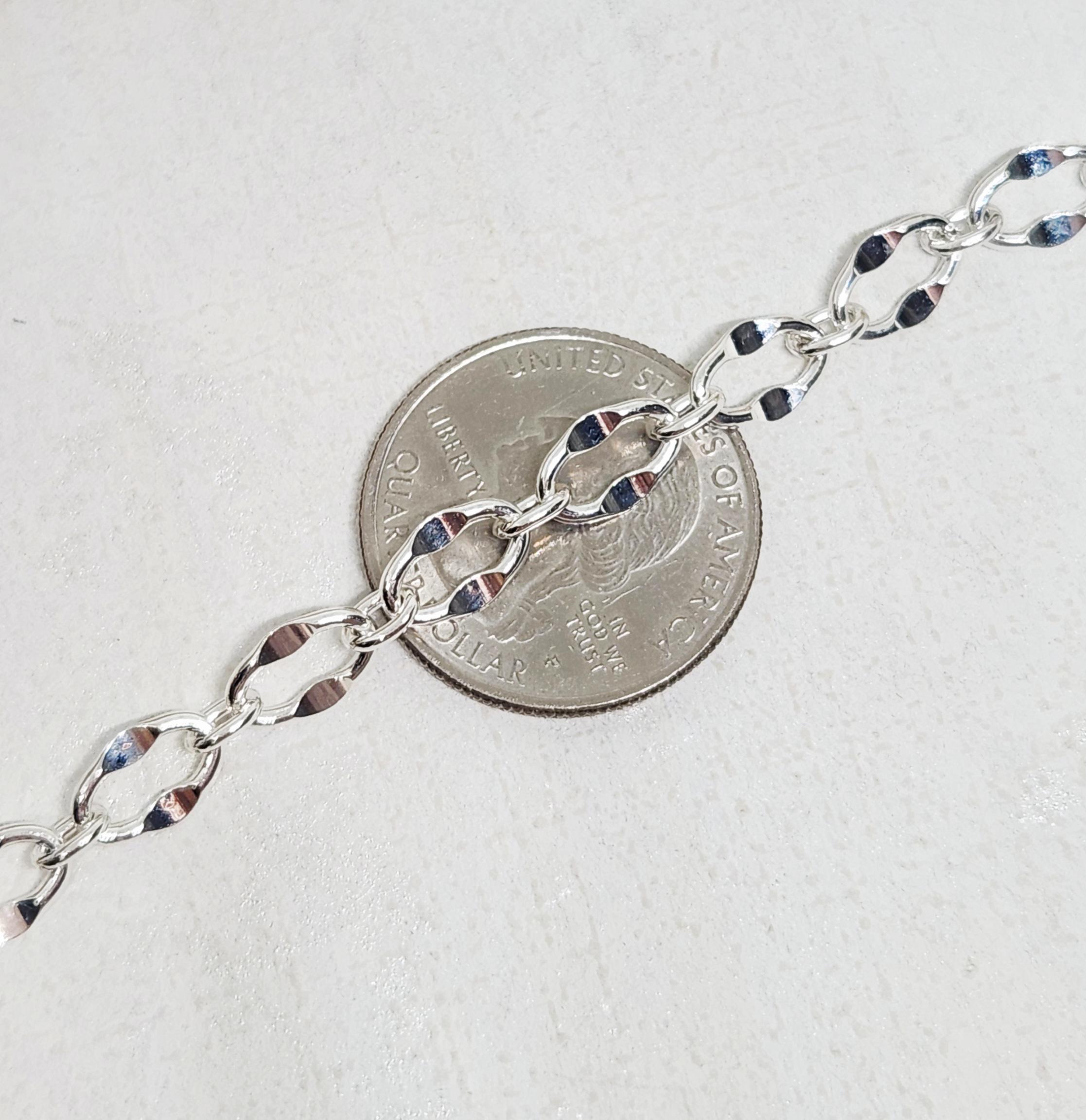 925 GENUINE Sterling Silver Oval Necklace, Oval Patterned Necklace ...