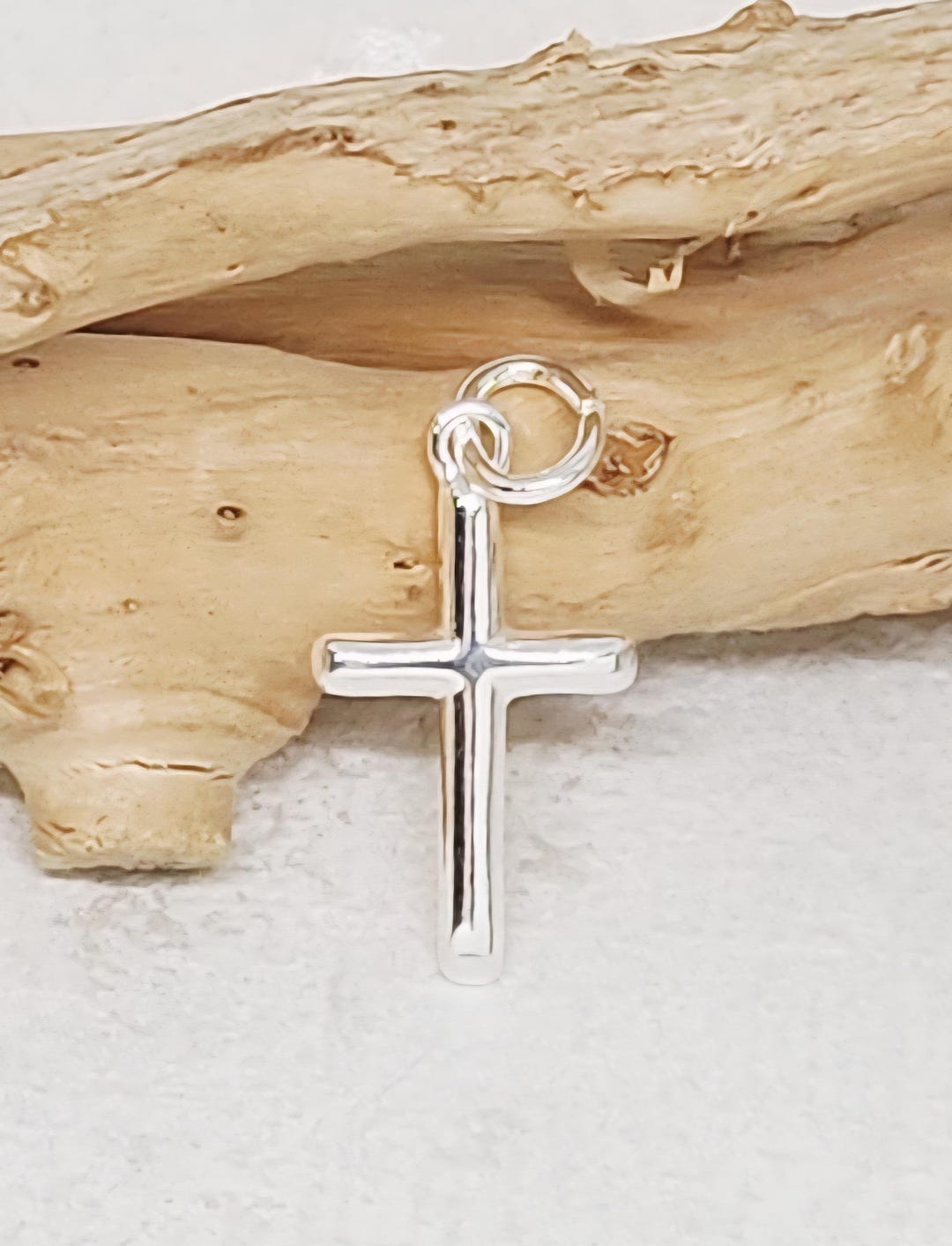 925 GENUINE Sterling Silver Small Cross Charm, Plain Silver Cross Charm ...