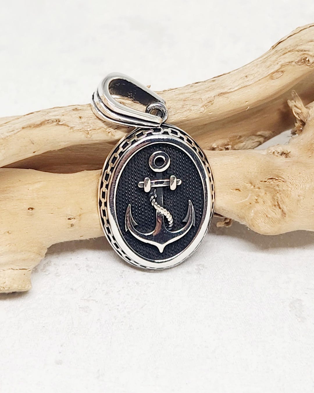 925 GENUINE Sterling Silver Anchor Pendant, Silver Nautical Charm ...