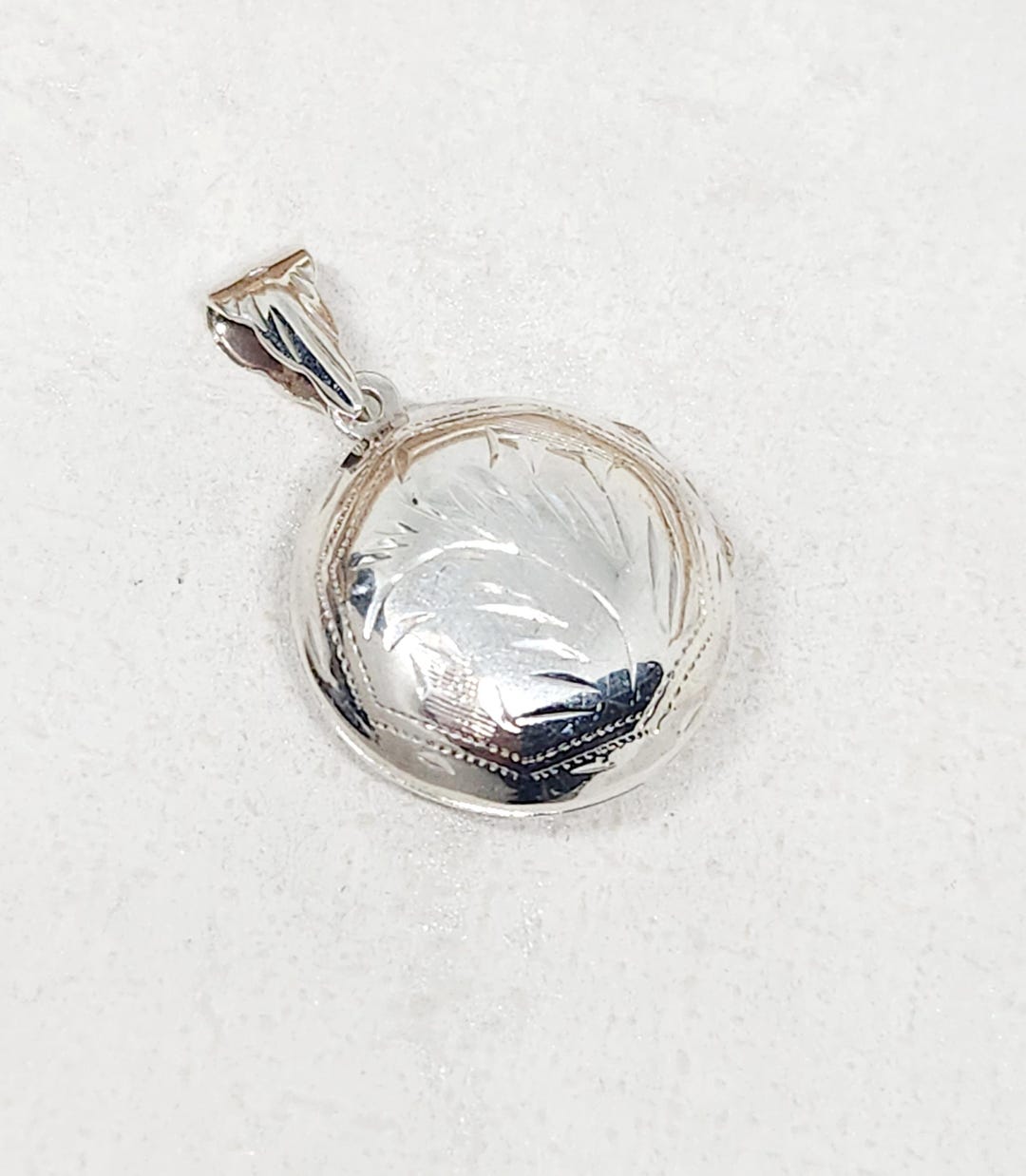 925 GENUINE STERLING SILVER Locket, Silver Circle Charm, Silver Round ...