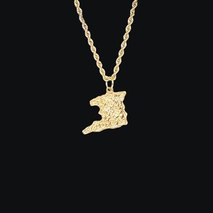 10K Yellow Gold VINTAGE Trinidad Map Pendant, Gold Trinidad Map, Gold ...