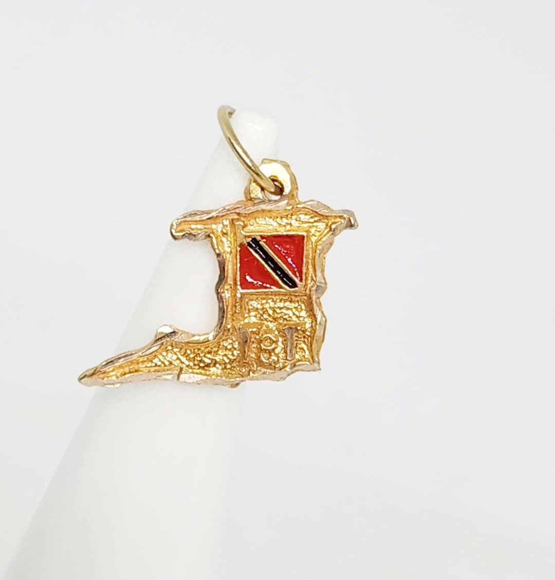 10K Genuine Gold Small Map Pendant, Gold Trinidad Map, Gold T&T Map ...