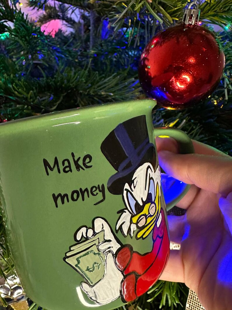 Handpainted Cup With Scrooge Mcduck Cappuccino Ceramic Mug Stoneware ...
