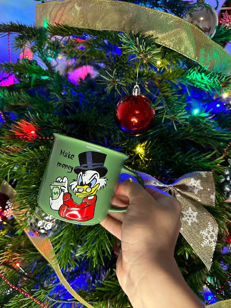 Handpainted Cup With Scrooge Mcduck Cappuccino Ceramic Mug Stoneware ...
