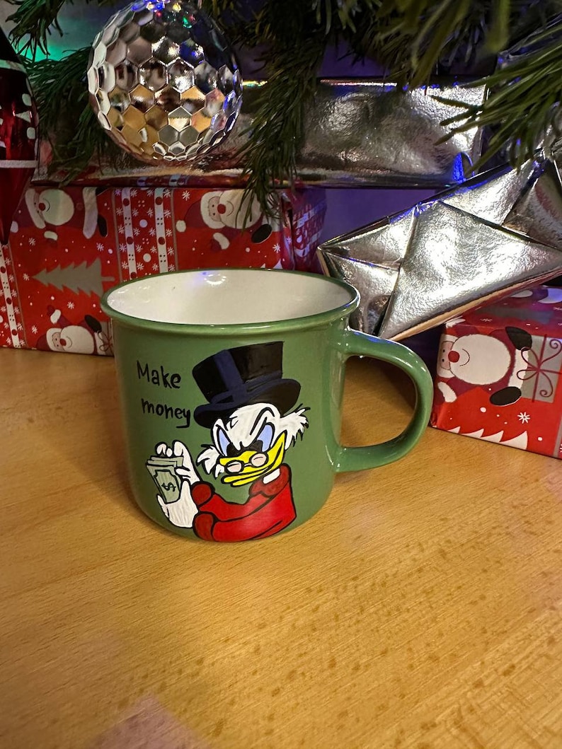 Handpainted Cup With Scrooge Mcduck Cappuccino Ceramic Mug Stoneware ...