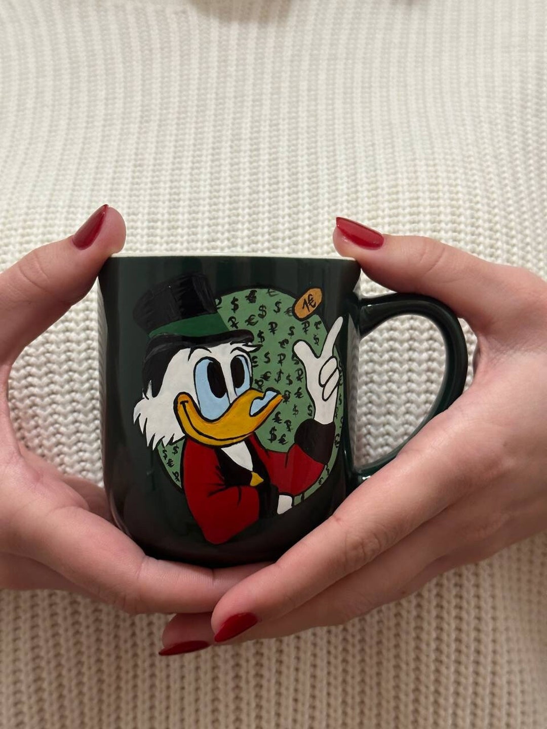 Handpainted Cup With Scrooge Mcduck Cappuccino Ceramic Mug Stoneware ...