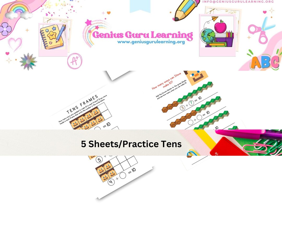 Math Practice 10 Tens, Making Tens Worksheet - Etsy