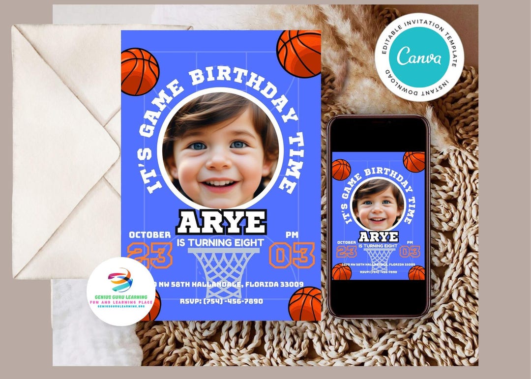 Editable Basketball Birthday Invitation, Imprimible Ready to Download ...