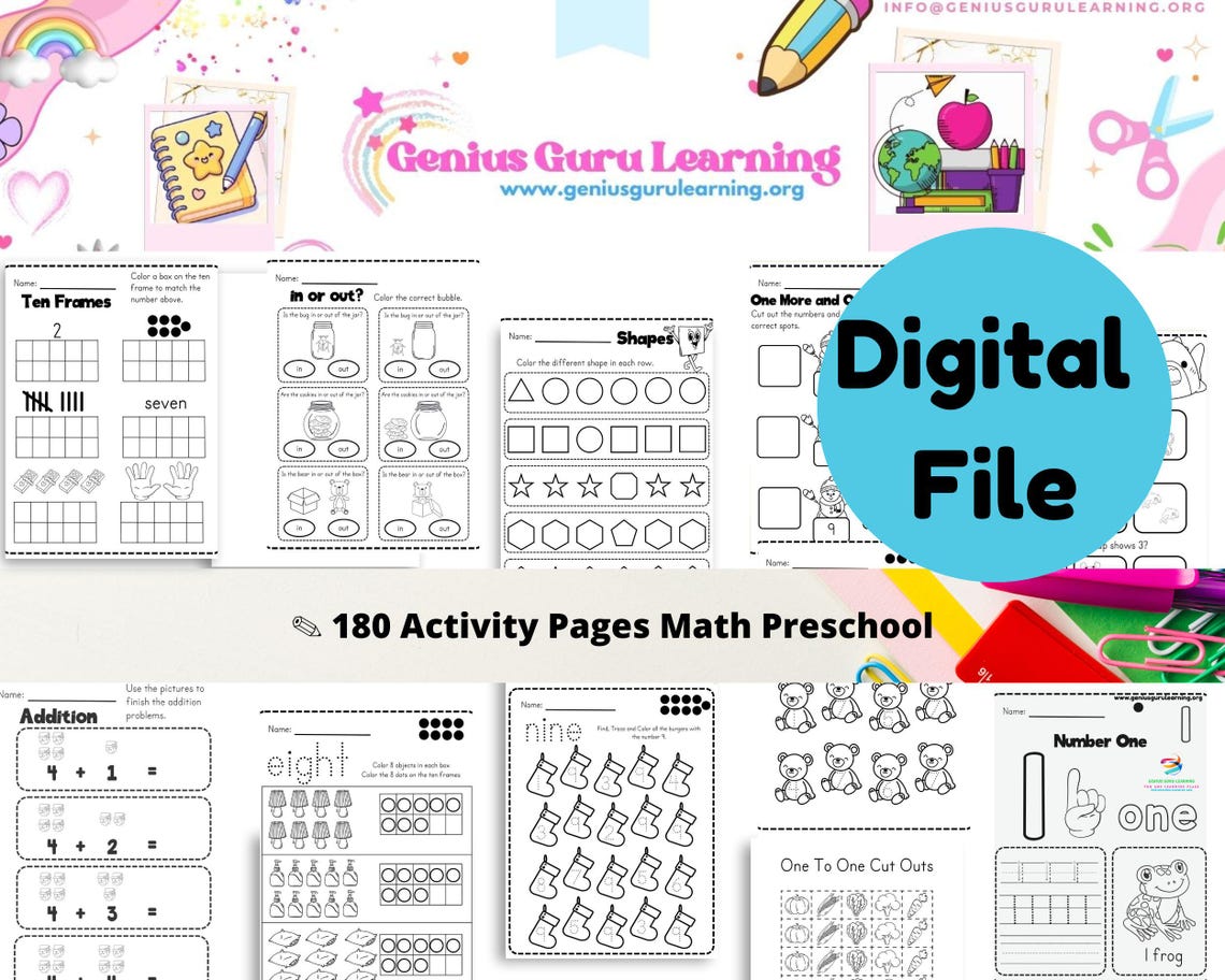 Preschool Math Workbook – Fun Printable Activities for Early Learning ...