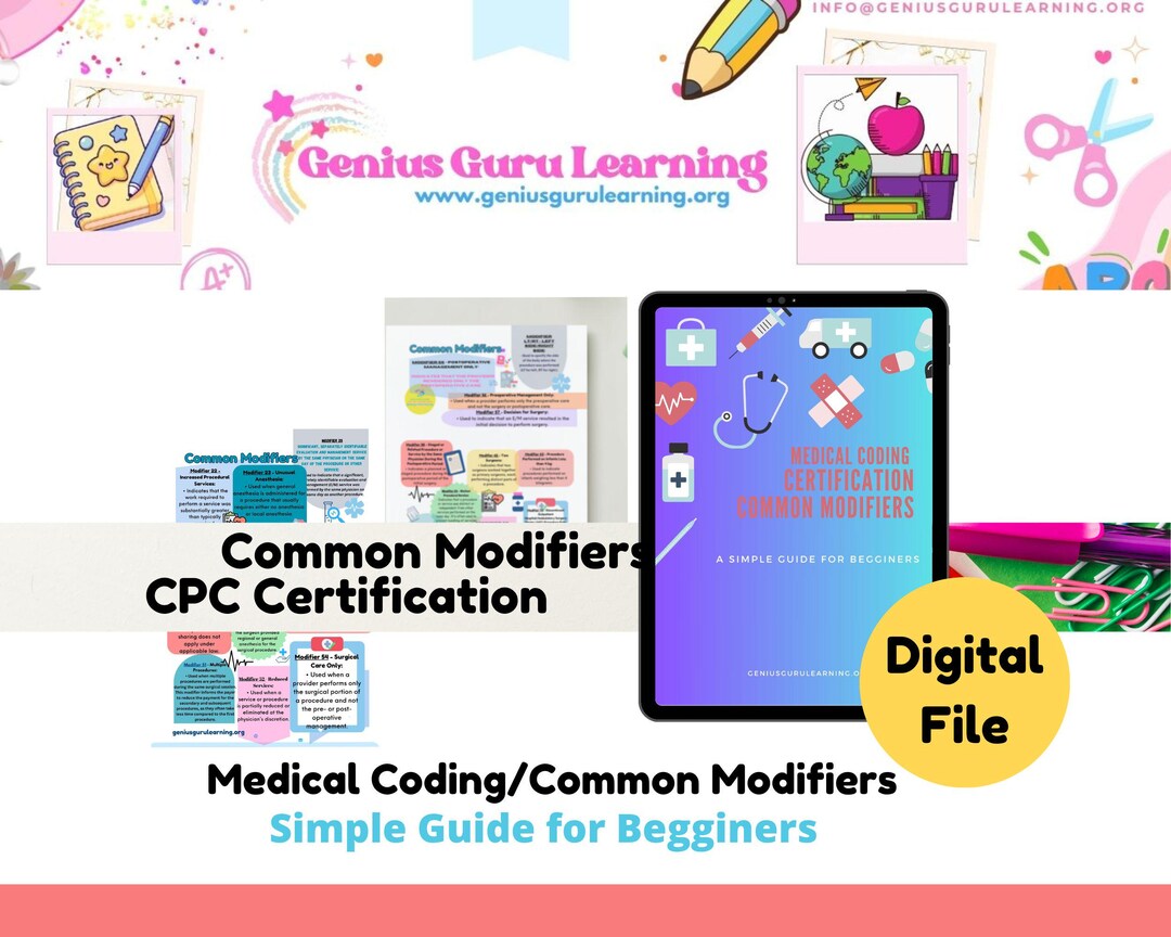 Medical Billing Coding Modifiers Guide,cpc Guide for Beginners,digital ...