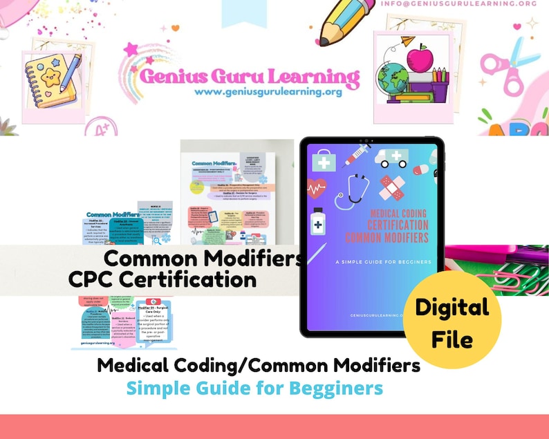 Medical Billing Coding Modifiers Guide,cpc Guide for Beginners,digital ...