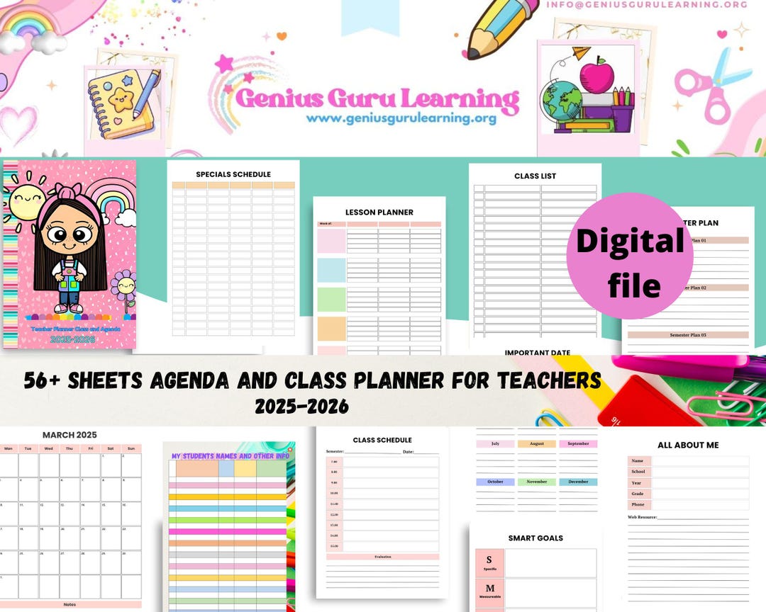 2025 Teacher Planner, Agenda for Teachers, Digital 2025 School Year for ...
